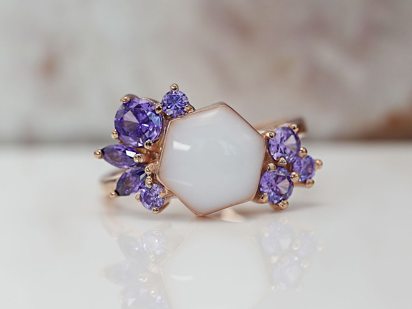 All Milk No Honey Ring with Birth Color Crystals | Breast Milk Rings ...