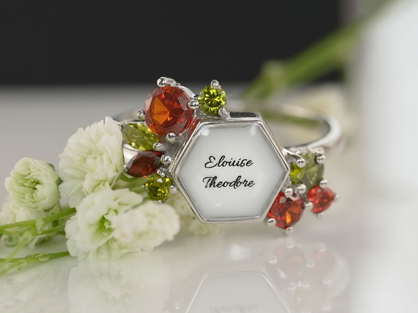 All Milk No Honey Ring with Birth Color Crystals | Breast Milk Rings ...