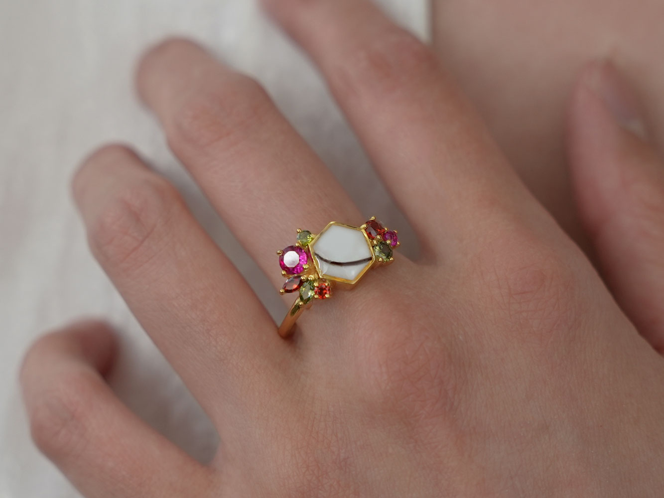 All Milk No Honey Ring with Birth Color Crystals | Breast Milk Rings ...